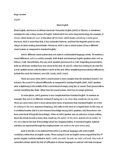 Aave Pdf English Language Languages Of The United Kingdom