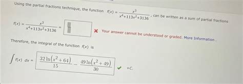solved using the partial fractions technique the function