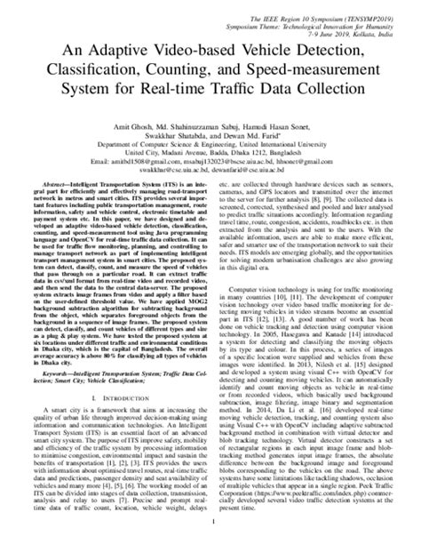 Pdf An Adaptive Video Based Vehicle Detection Classification