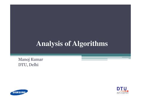 Dsa Mk Lect3 Dsa Notes Analysis Of Algorithms Manoj Kumardtu Delhi Growth Rate The Idea Is
