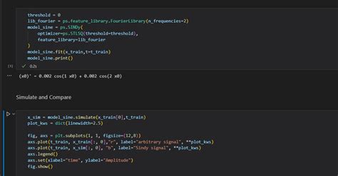 failing to simulate and ending up with a straight line instead of the discovered model · issue