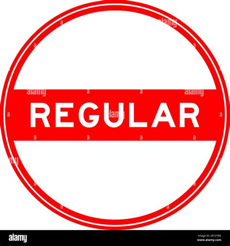 Red Color Round Seal Sticker In Word Regular On White Background Stock