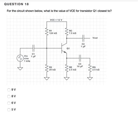 Solved For The Circuit Shown Below What Is The Value Of VCE Chegg