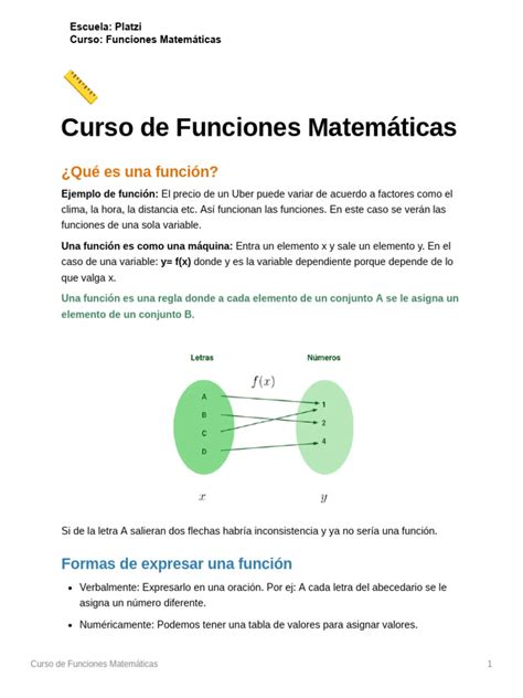 Funciones Matematicas Para Calculo Pdf Función Matemáticas