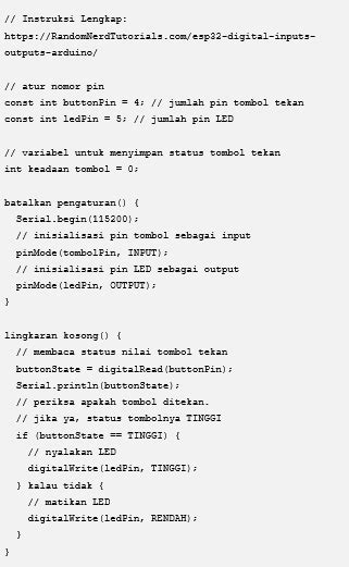 Input Digital Dan Output Digital Esp32 Arduino Ide