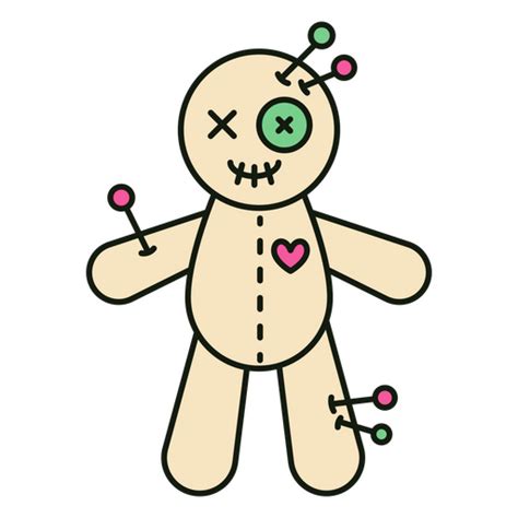 Gefüllte Voodoo Puppe Mit Nadeln Und Einem Herz Darauf Png Und Svg