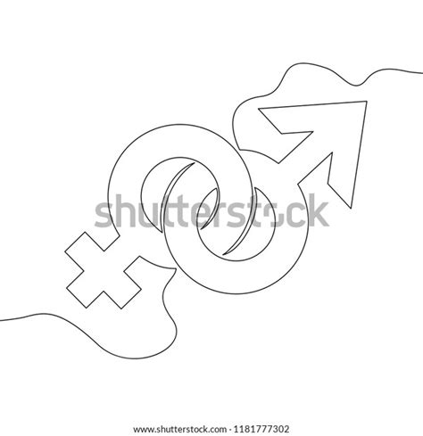 Continuous One Line Drawn Gender Symbols Stock Illustration 1181777302 Shutterstock