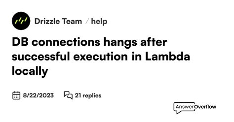 db connections hangs after successful execution in lambda locally