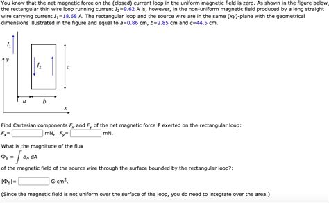 Solved You Know That The Net Magnetic Force On The Closed Current
