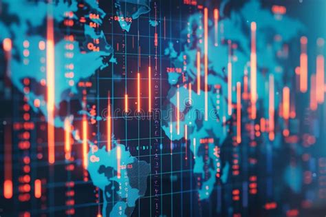 A Financial Graph On A Global Map Is A Visual Representation Of The Interconnectedness Of The