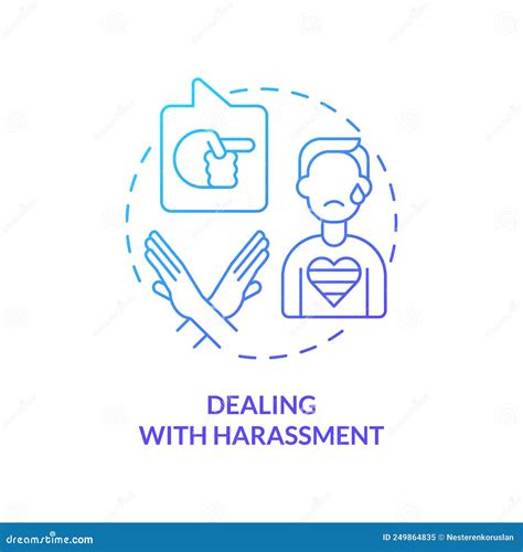 Dealing With Harassment Blue Gradient Concept Icon Stock Vector Illustration Of Pictogram