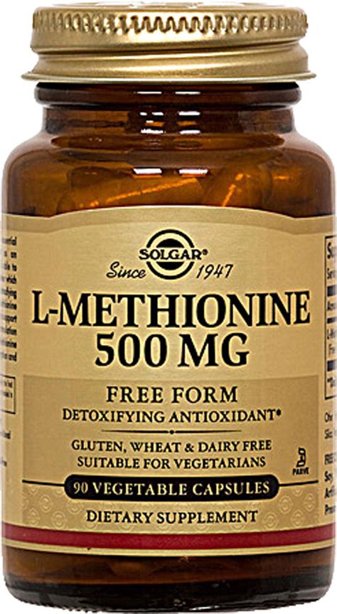 Solgar L-Methionine -- 500 mg - 90 Vegetable Capsules - Vitacost