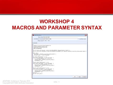 workshop 4 macros and parameter syntax workshop objective to