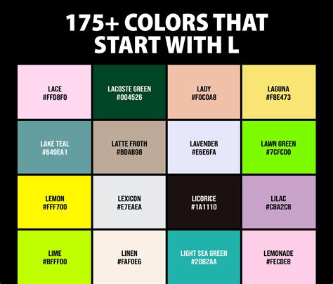 175 Colors That Start With L Names And Color Codes Creativebooster