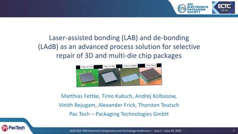 Pdf Laser Assisted Bonding Lab And De Bonding Ladb As An Advanced
