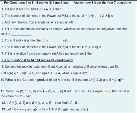 Solved I For Questions To Marks Mark Each Chegg Com