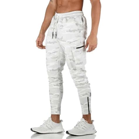 White Camo Sweatpants Zip