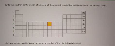 Solved Write The Electron Configuration Of An Atom Of The