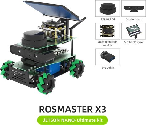 Buy Jetson Nano 4gb Ros Robot Lidar Mapping Navigation Depth Image 3d Analysis Mecanum Wheel