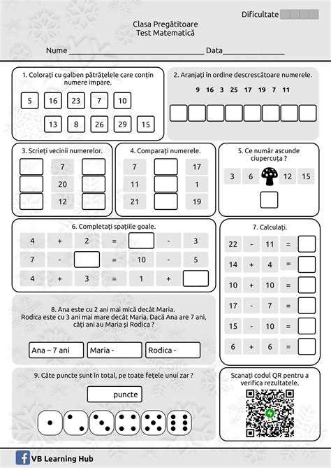Clasa Pregătitoare Test Matematică Recapitulare Vb Learning Hub