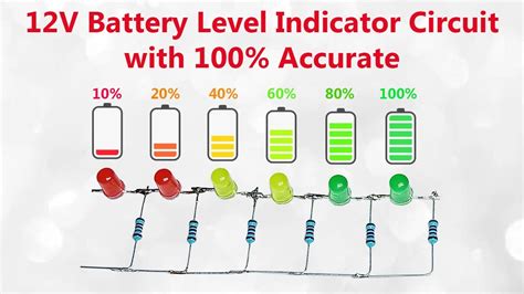 Simple Volt Battery Level Indicator Circuit Battery Level Indicator V Battery Level
