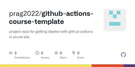 Github Prag2022github Actions Course Template Project Repo For