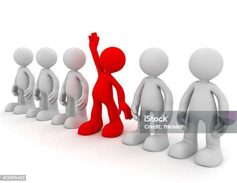 군중 컨셉 3d 일러스트에서 눈에 띄는 기업 재무와 산업에 대한 스톡 사진 및 기타 이미지 기업 재무와 산업 남자 리더십