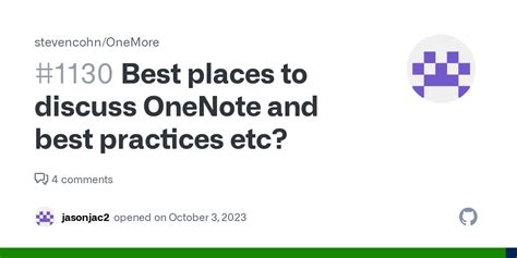Best Places To Discuss Onenote And Best Practices Etc · Issue 1130 · Stevencohn Onemore · Github
