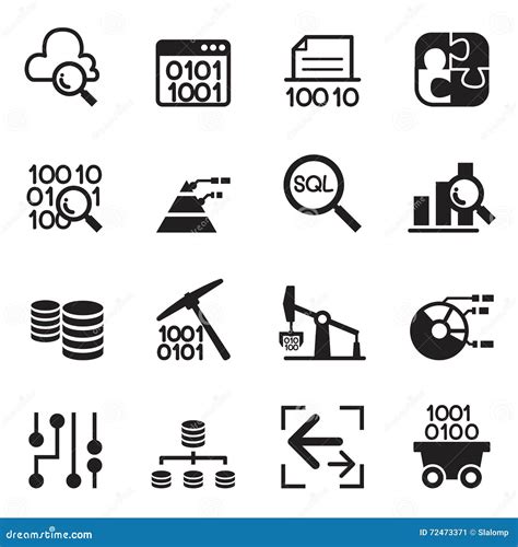 Data Mining Technology Data Transfer Data Warehouse Diagram Icon Cartoon Vector