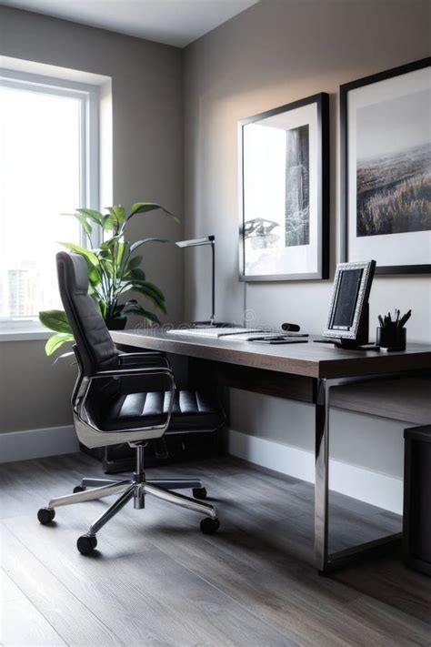 Minimalist Home Office Workspace Design Stock Illustration
