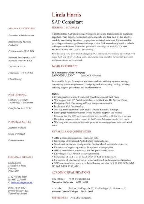 Sap Resumes Examples Fullbiographydetail