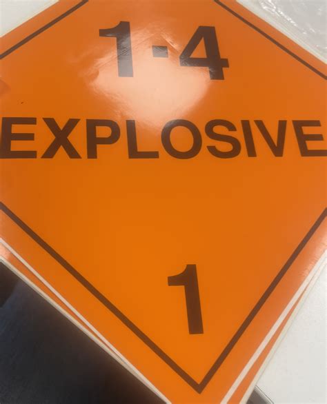Class 1 4 Explosives Placard Orp Dg Pro