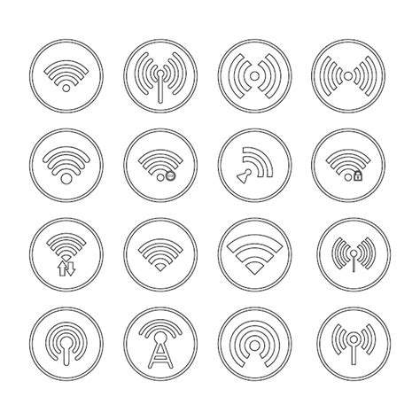 Premium Vector Free Vector Black Line Art Wifi Flat Design