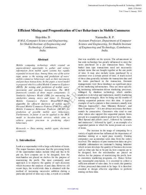 pdf ijert efficient mining and prognostication of user behaviours in mobile commerce ijert