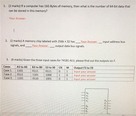 Solved 1 2 Marks If A Computer Has 166 Bytes Of Memory