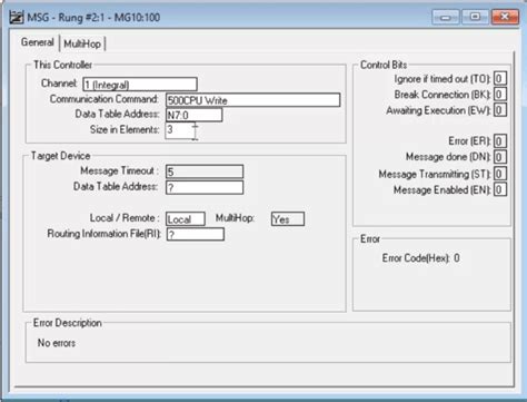 Message Msg Micrologix 1400 Writing Data Over Ethernet To A Micrologix 1100 The Automation