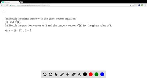 Solveda Sketch The Plane Curve With The Given Vector Equation B Find Rt C Sketch