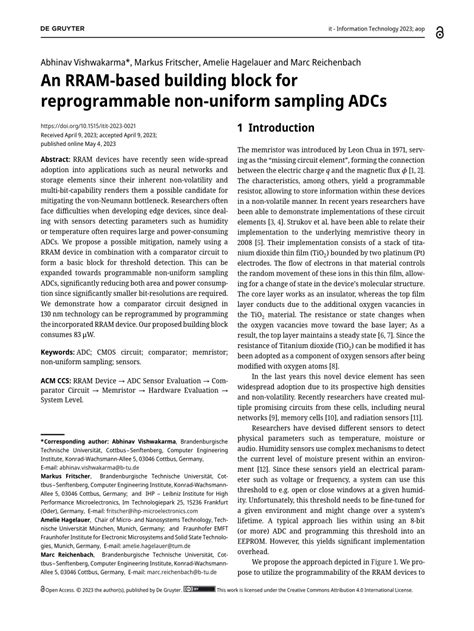 Pdf A Rram Based Building Block For Reprogrammable Non Uniform