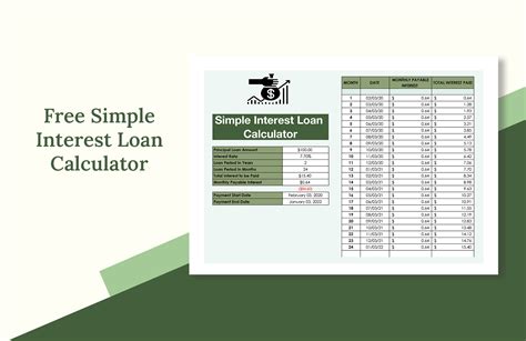 Simple Interest Loan Calculator In Excel Google Sheets Download Template Net