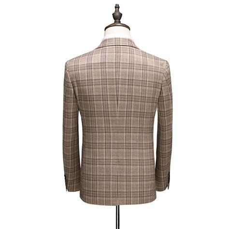 Grote Maten Herenpakken Geruite Driedelige Trouwjurk Bruidegom Pak Pakken Heren