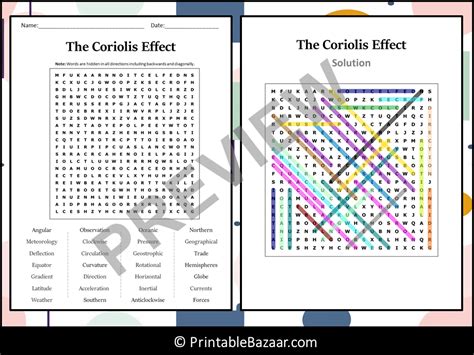Coriolis Effect Worksheet
