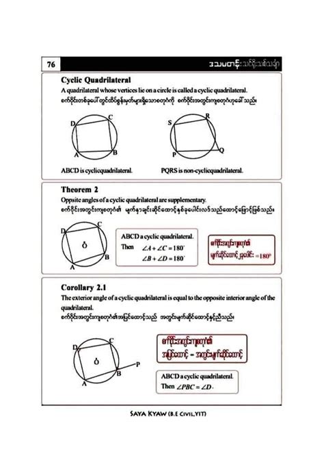 Grade 10 သင်ရိုးသစ် ဒသမတန်းသင်္ချာ မသိမဖြစ် လိုအပ်သော ပုံသေနည်းများ။ Chapter 1 To 9