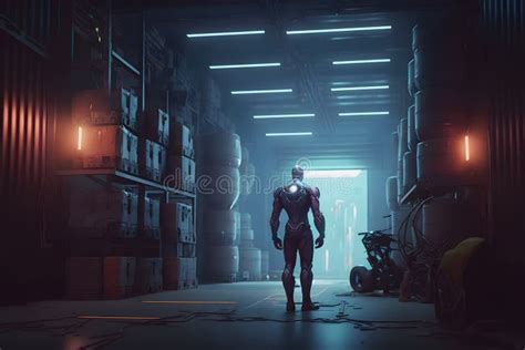 Innovative Industry Robot Working In Warehouse For Human Labor Replacement Neural Network Ai