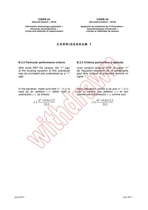 Cispr 24 2010 Cor1 2011 Corrigendum 1 Information Technology Equipment Immunity