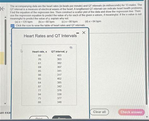 Solved The Accompanying Data Are The Heart Rates In Beats