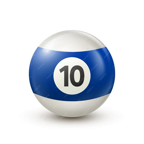 Premium Vector Billiard Blue Pool Ball With Number 10 Snooker Or