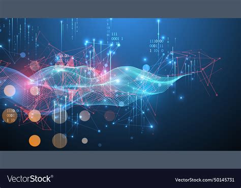 Big Data Abstract Digital Futuristic Wireframe Vector Image