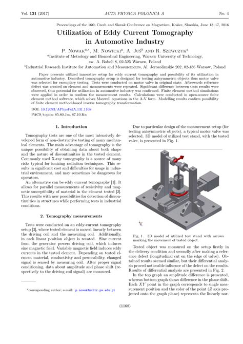 Pdf Utilization Of Eddy Current Tomography In Automotive Industry