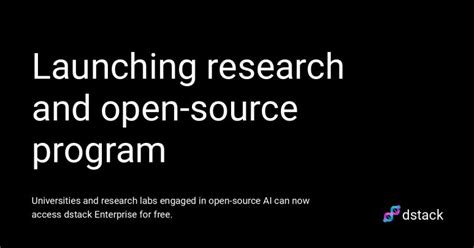 Yaddy A On Linkedin Launching Research And Open Source Program Dstack