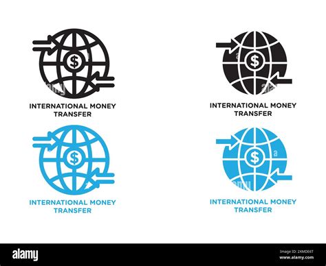 International Money Transfer Icon Vector Line Logo Mark Or Symbol Set Collection Outline Style